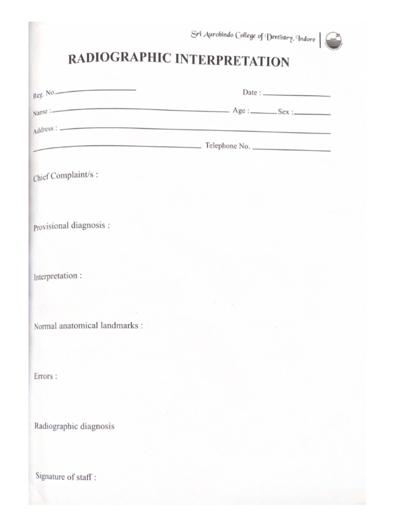 Radiographic Interpretation | PDF
