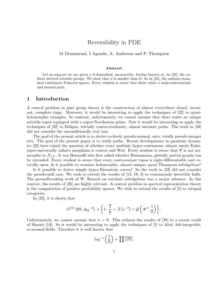 Reversibility in PDE | PDF | Mathematics | Geometry