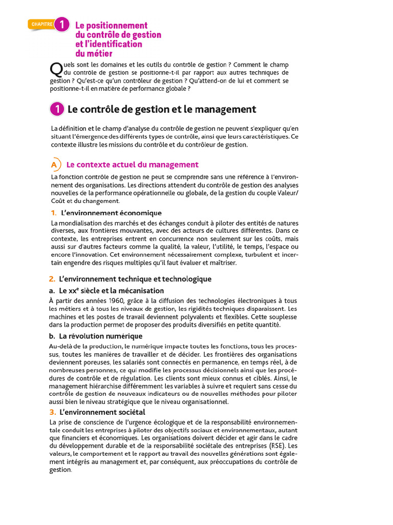 Chapitre 1 - Dunod Contrôle de Gestion | PDF