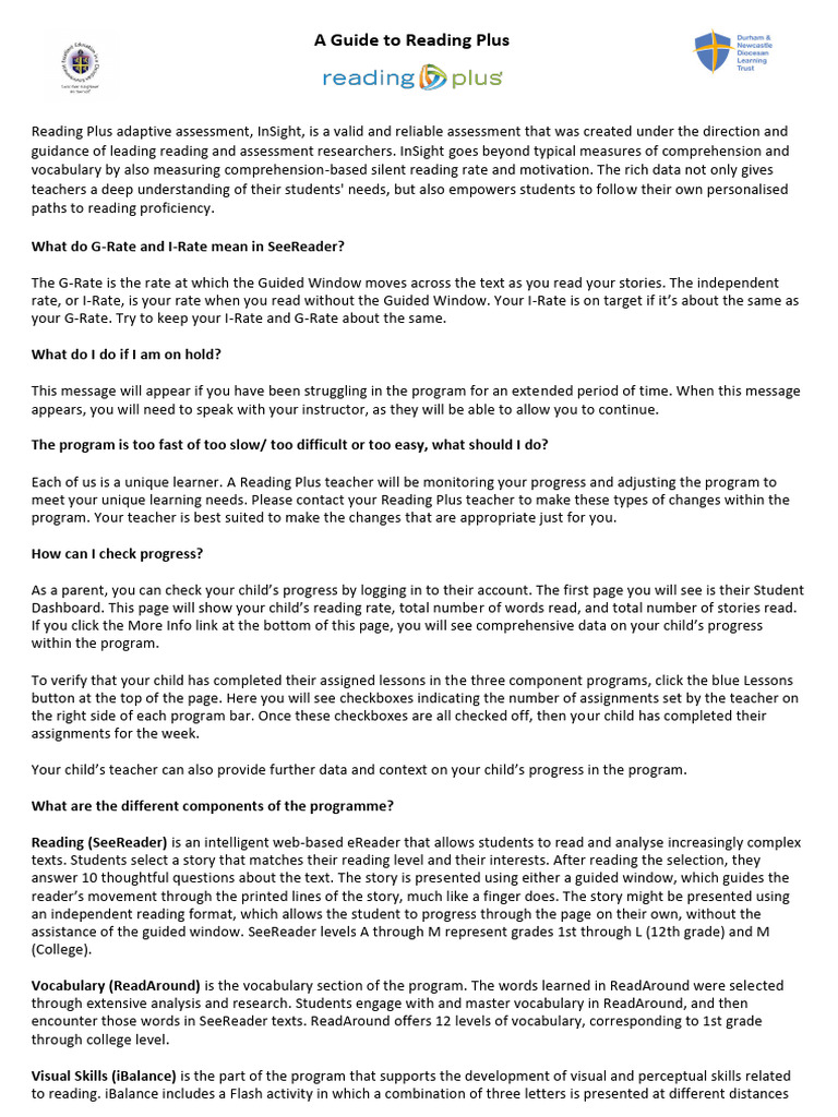 Reading Plus | PDF | Vocabulary | Applied Linguistics