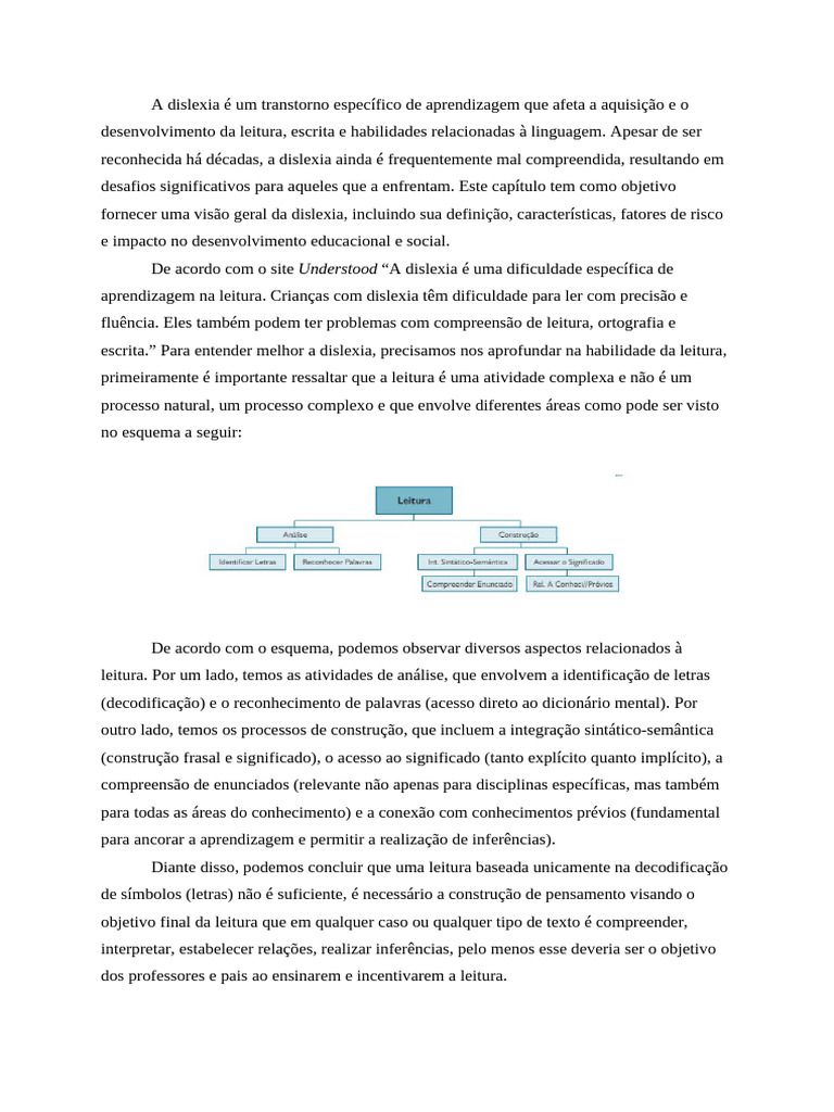 Capítulo 3.1 - Dislexia - TCC | PDF | Dislexia | Ciência cognitiva