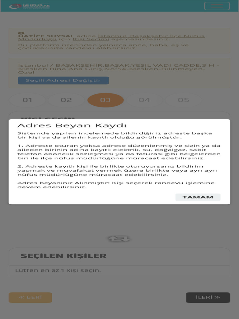 Kişileri Seçin - Randevu Al - NVI | PDF