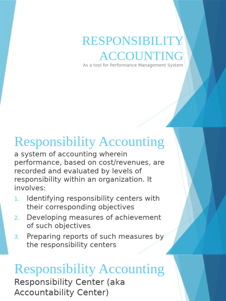 Responsibility Accounting for Performance Management | PDF | Return On ...