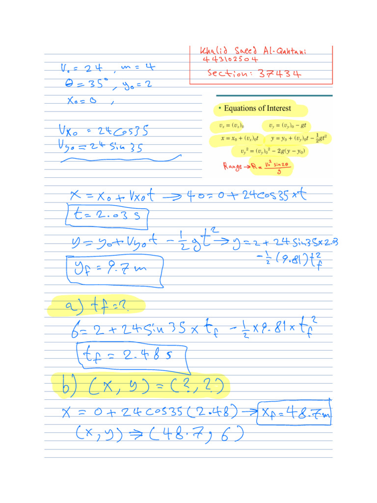 Dynamics H.W.1 | PDF