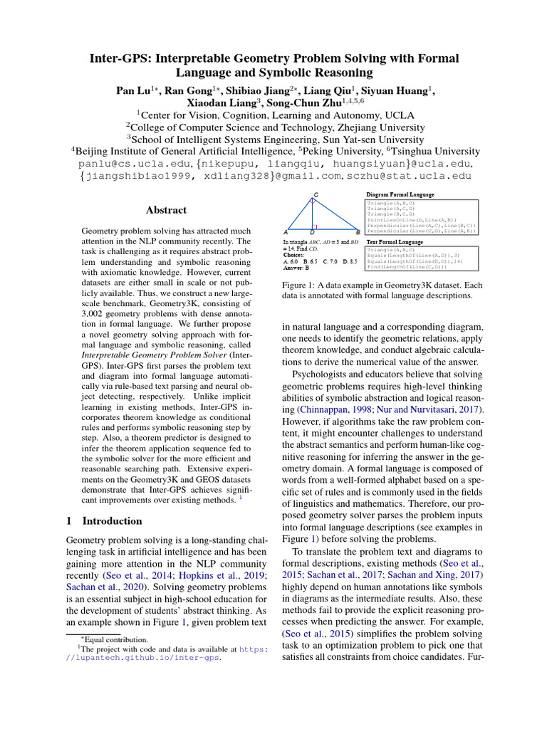 Inter-GPS: Interpretable Geometry Problem Solving With Formal Language and Symbolic Reasoning ...