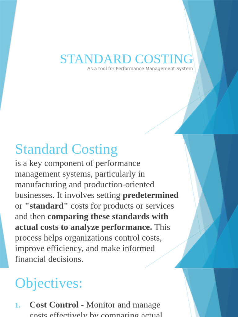 Standard Costing Performance Management System | PDF | Cost Accounting ...