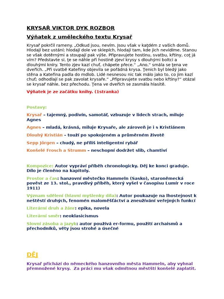 Krysař Viktor Dyk | PDF