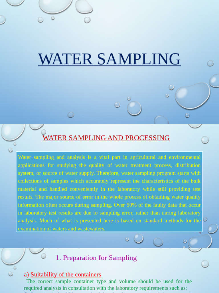 Water Sampling 1 | PDF | Water Quality | Sampling (Statistics)