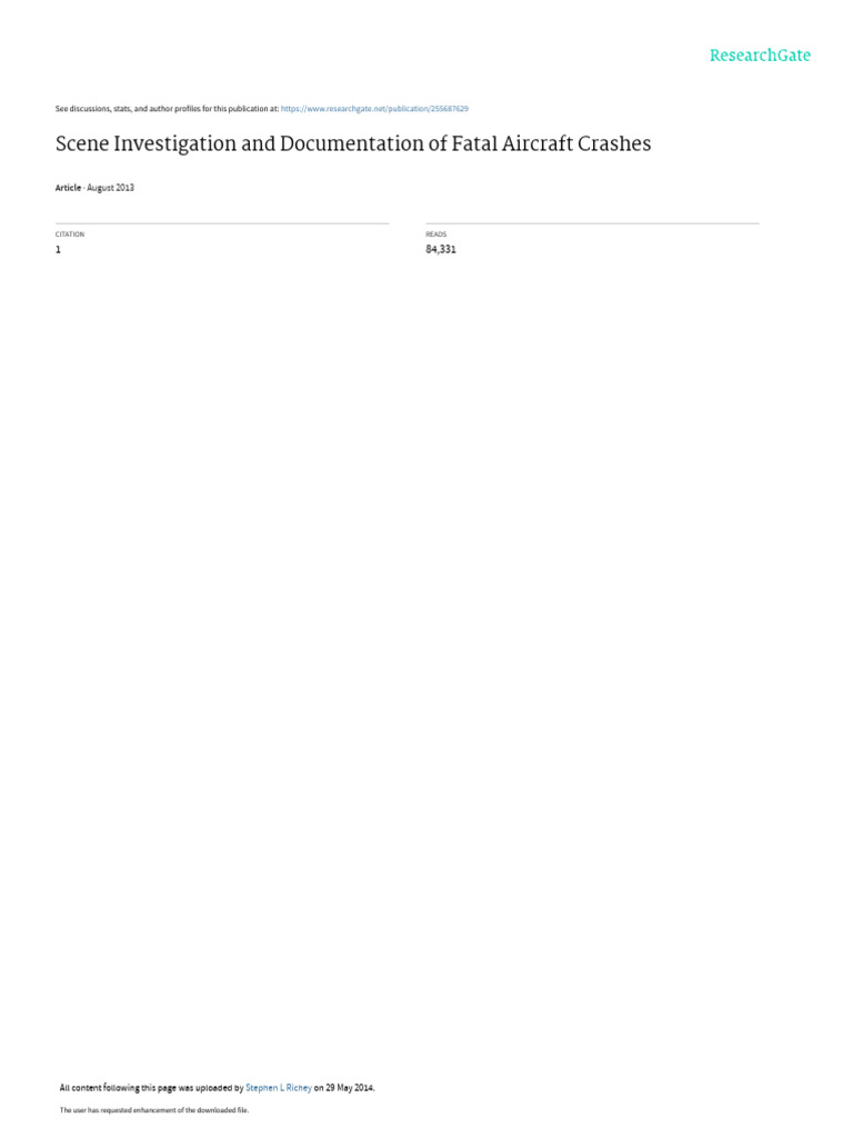 Scene Investigation and Documentation of Fatal Aircraft Crashes | PDF ... Scene Investigation and Documentation of Fatal Aircraft Crashes | PDF ...