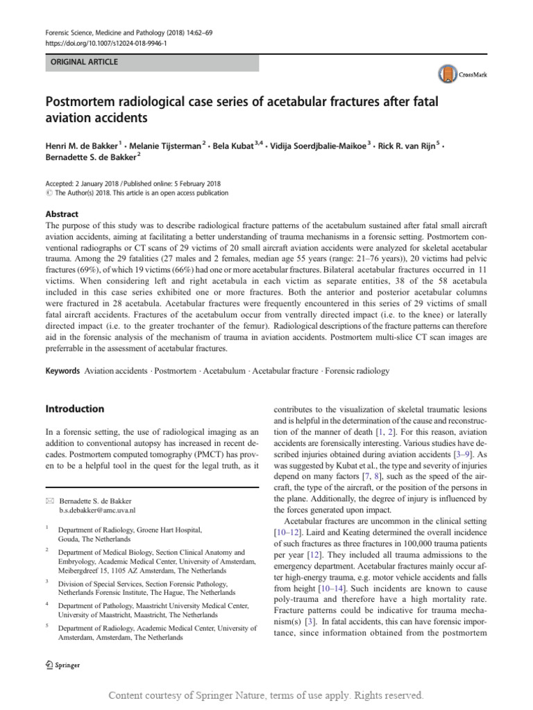 Postmortem Radiological Case Series of Acetabular | PDF | Autopsy | Ct Scan