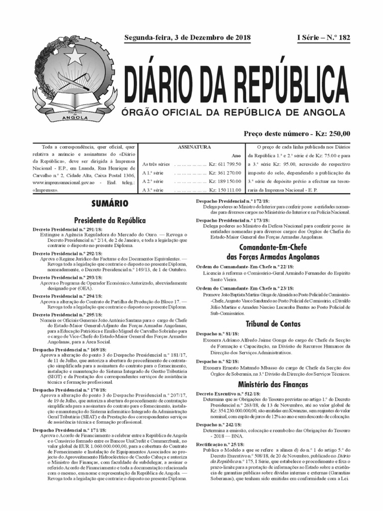 Regime Geral Das Facturas e Documentos Equivalentes | PDF | Angola ...