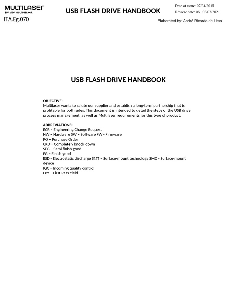 Handbook - USB FLASH DRIVE | PDF | Printed Circuit Board | Usb