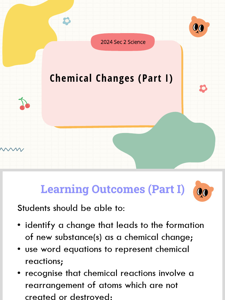 Chemical Changes Part I (Student) | PDF | Chemical Reactions | Chemical ...
