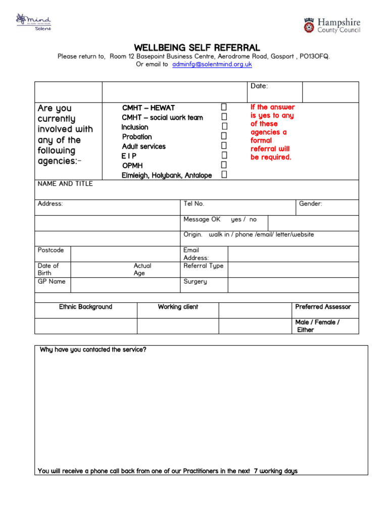 Self Referral Website | PDF