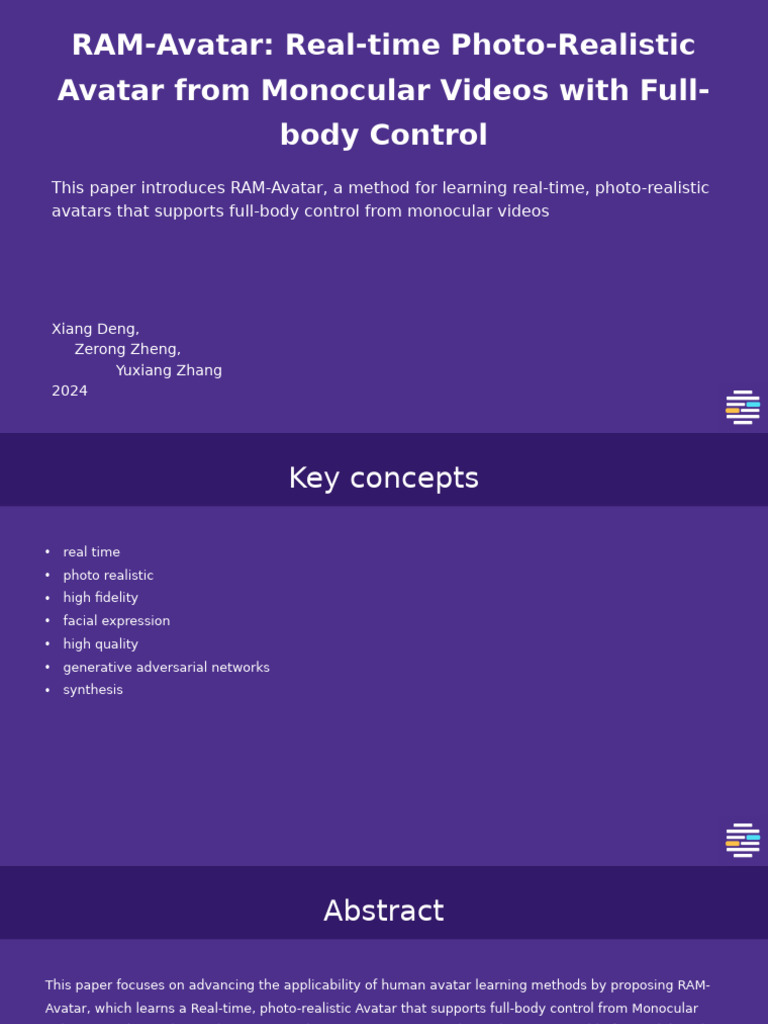 Deng RAM-Avatar Real-Time Photo-Realistic Avatar From Monocular Videos With Full-Body Control ...