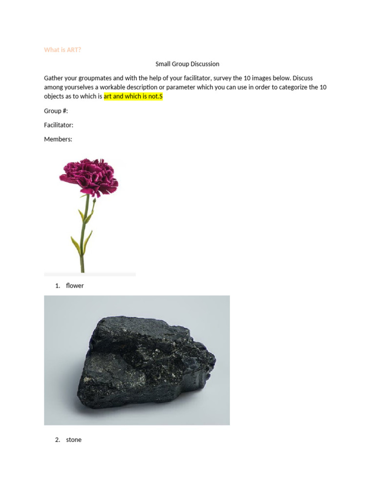 What Is Art Guide For Small Group Discussion | PDF