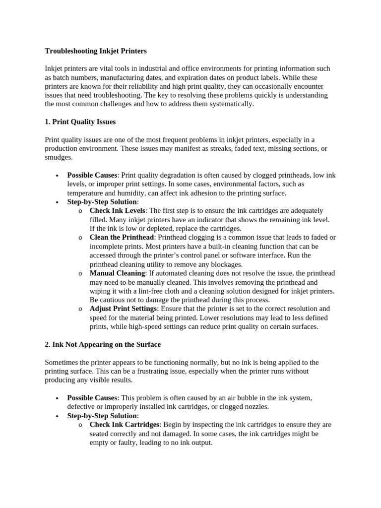 Inkjet Printer Troubleshooting Guide | PDF | Printer (Computing) | Office Equipment