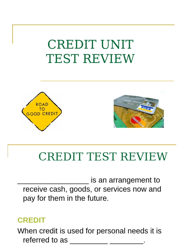 Credit Unit Review Slideshow | PDF | Credit Card | Credit History