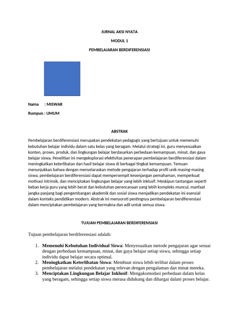 Jurnal Aksi Nyata Modul 1 | PDF