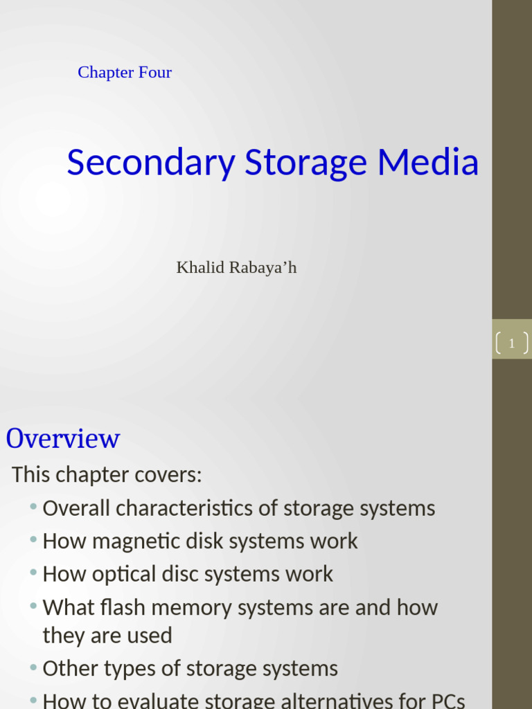Ch4 Data Storage in Computers | PDF | Computer Data Storage | Disk Storage