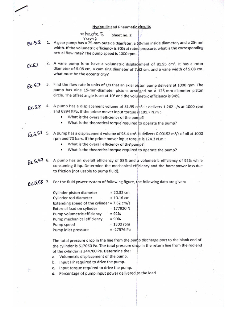 Hydraulic Circuits - Sheet No.2 | PDF
