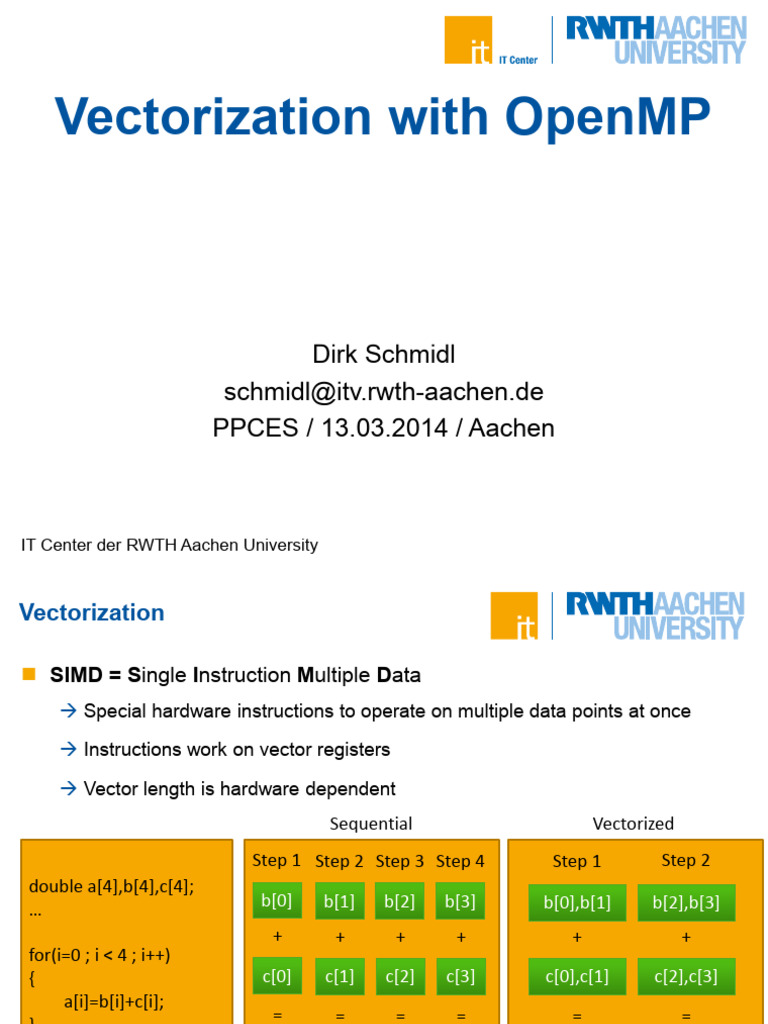 2014_PPCES_Vectorization_with_OpenMP | PDF | Computer Science | Computing 2014_PPCES_Vectorization_with_OpenMP | PDF | Computer Science | Computing