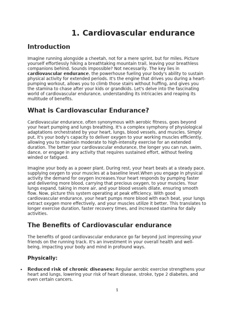 Cardiovascular & Muscular Fitness | PDF | Flexibility (Anatomy ...