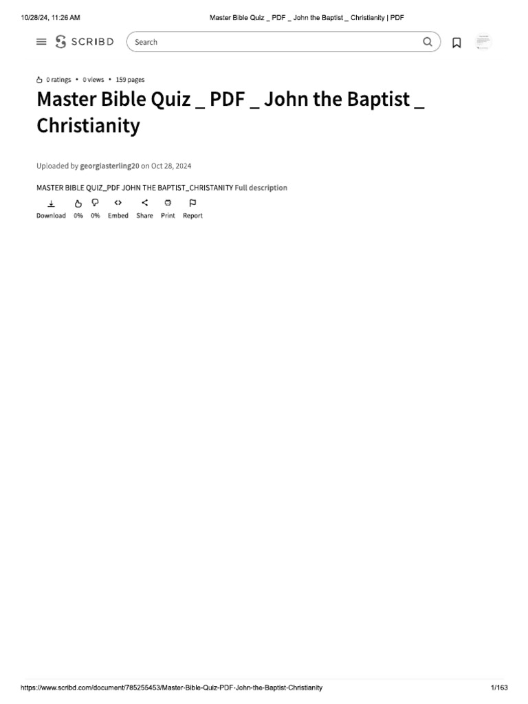 Master Bible Quiz - PDF - John The Baptist - Christianity | PDF