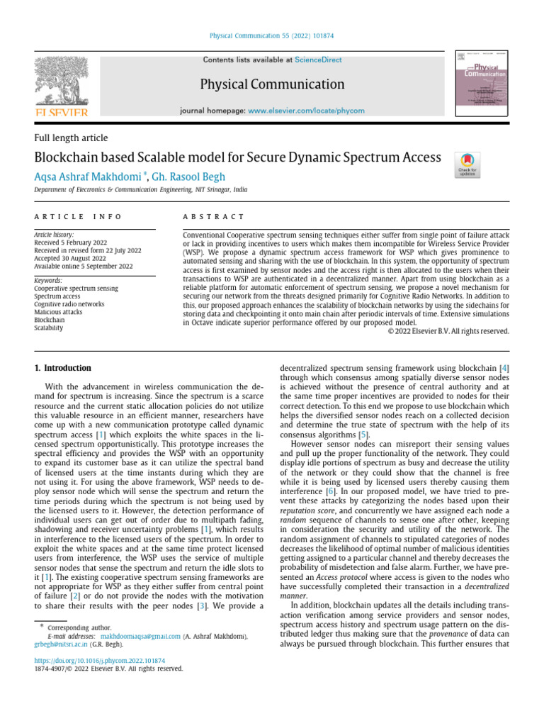 blockchain based scalable model for secure dynamic spectrum access ... blockchain based scalable model for secure dynamic spectrum access ...