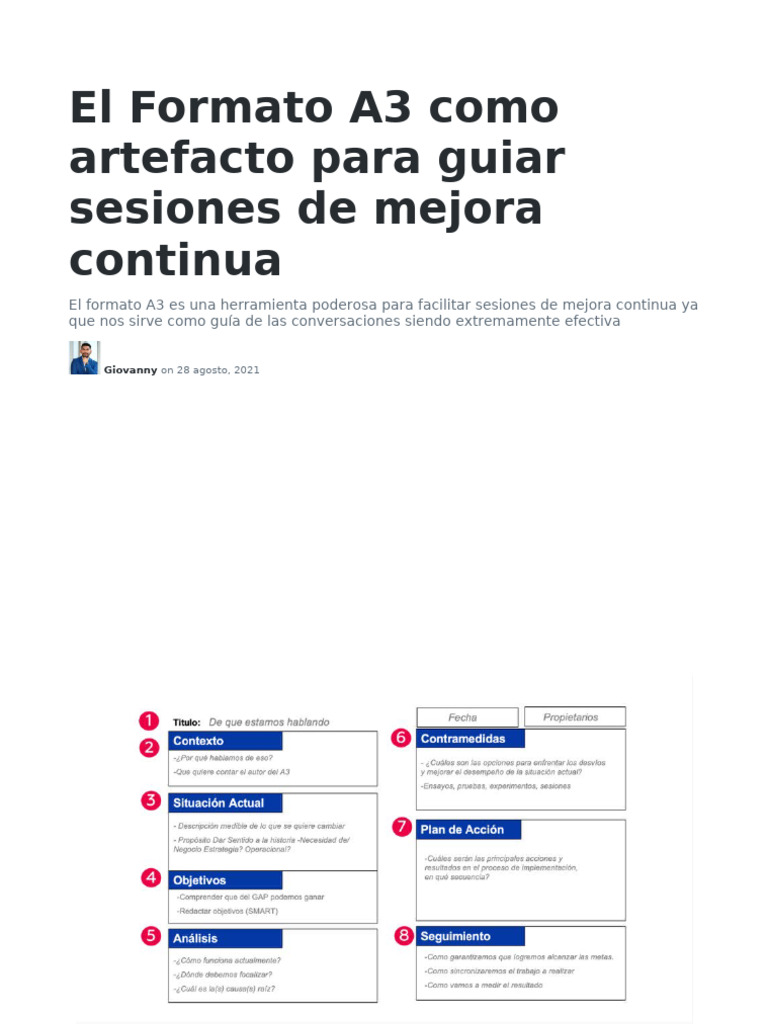 Uso del Formato A3 en Mejora Continua | PDF | Negocios