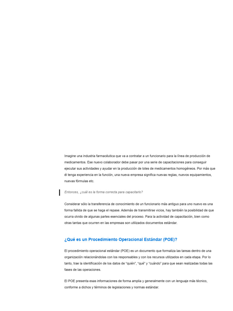 Procedimiento Operacional Estándar (POE) e Instrucción de Trabajo (IT ...