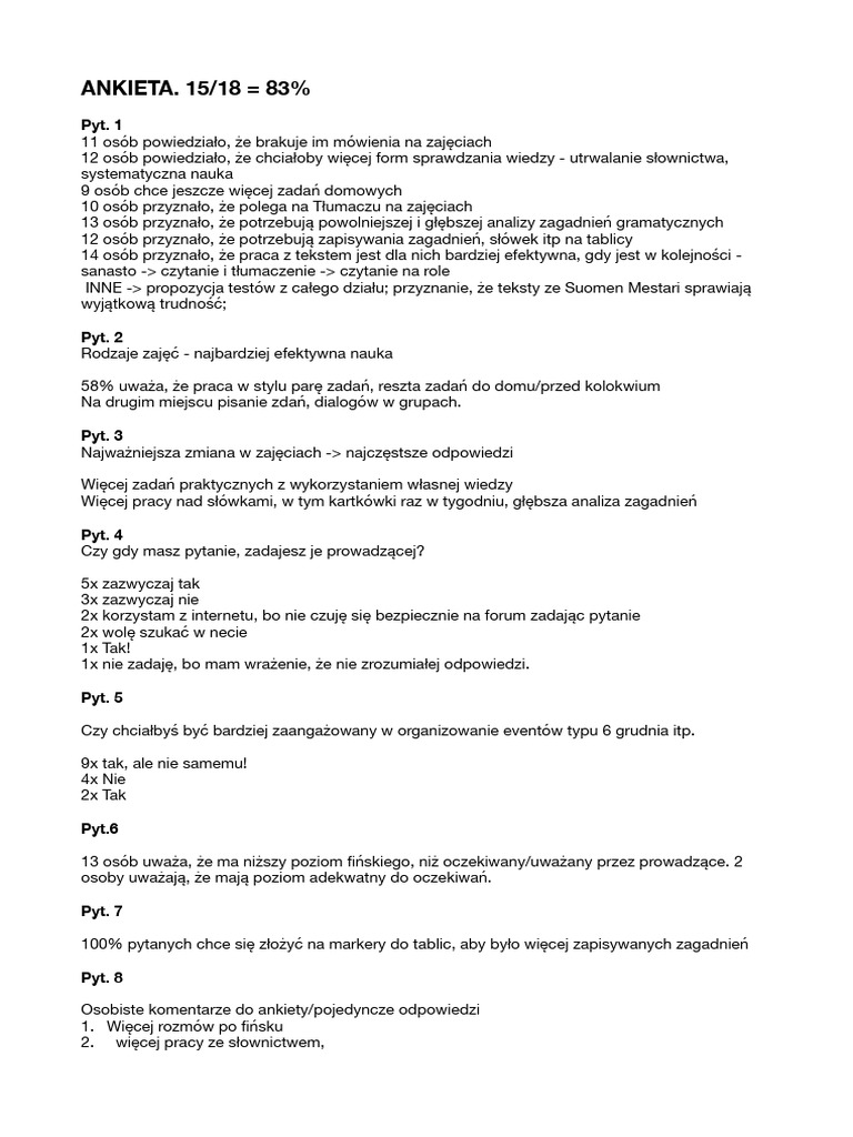 Ankieta Finski | PDF