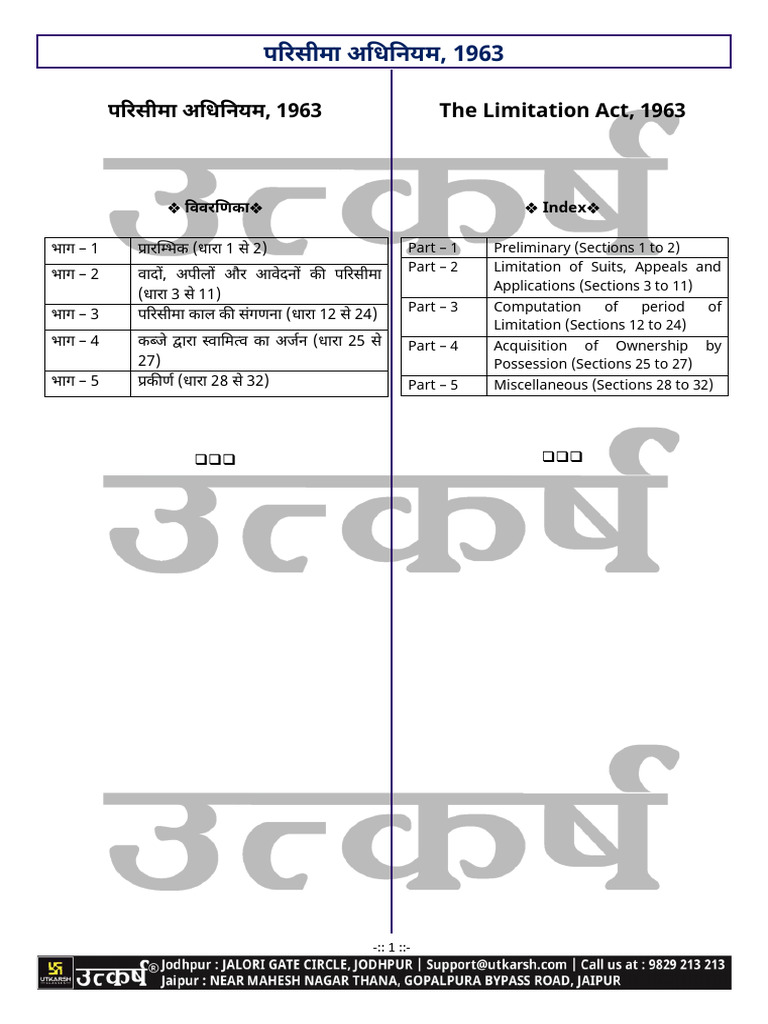 Limitation Act | PDF