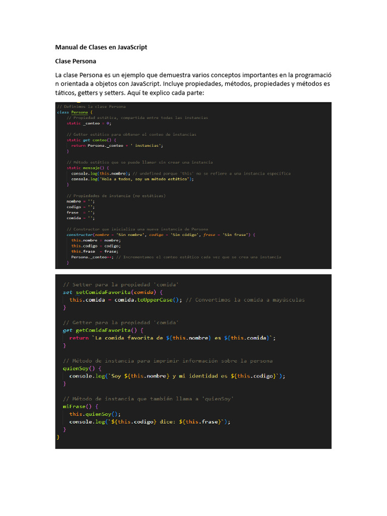 Classes y Javascript | PDF