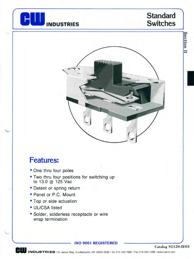 Standard Slide Switches | PDF