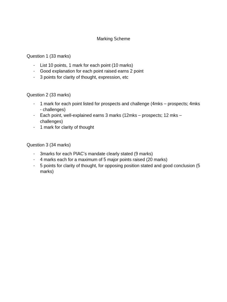 Marking Scheme | PDF | Teaching Methods & Materials