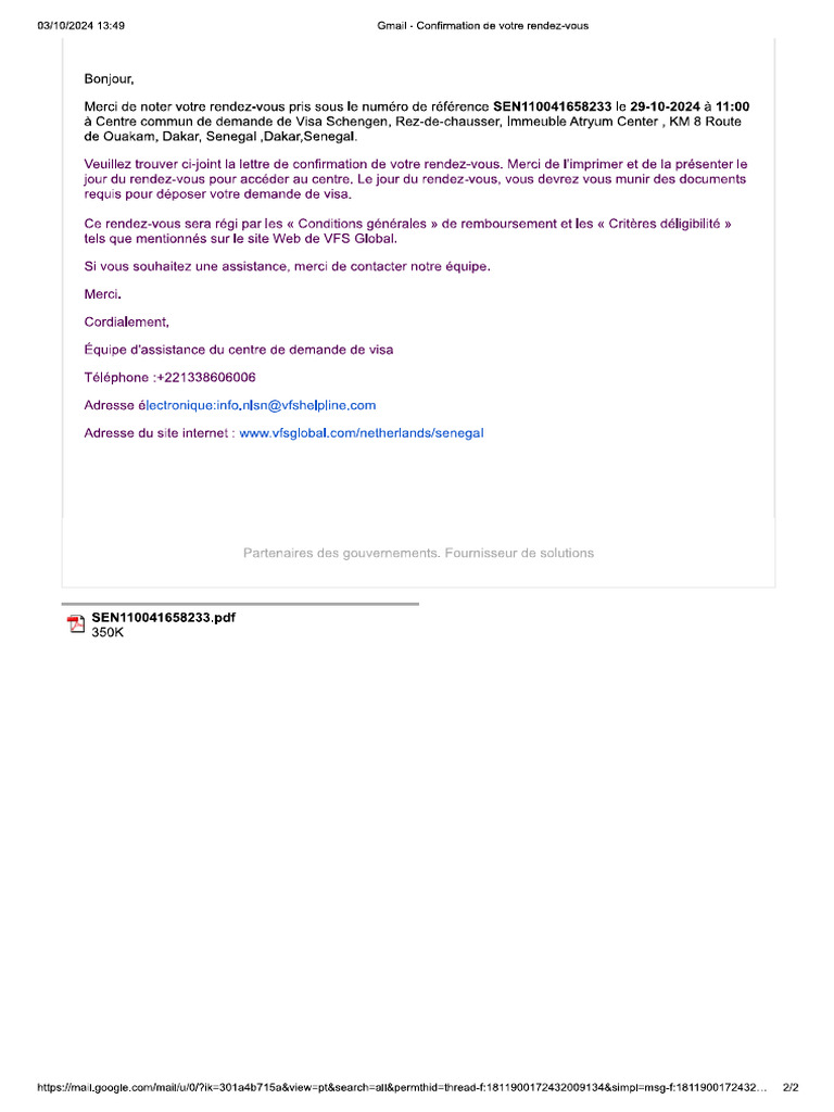 Gmail - Confirmation de Votre Rendez-Vous p2 | PDF