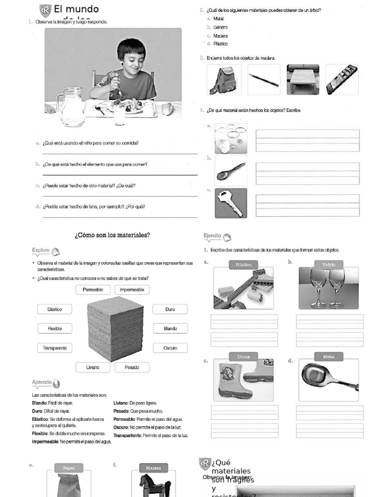 Clasificación de materiales: frágiles y resistentes | PDF