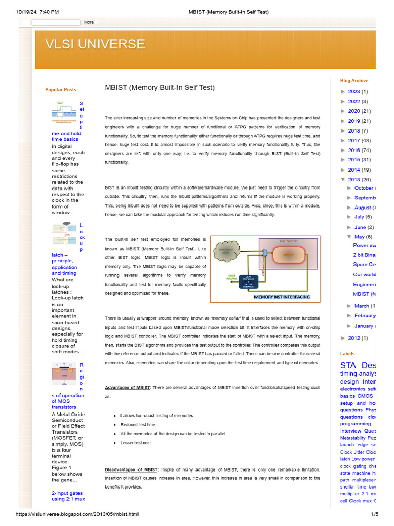 MBIST (Memory Built-In Self Test) - 5 | PDF | Logic Gate | Mosfet