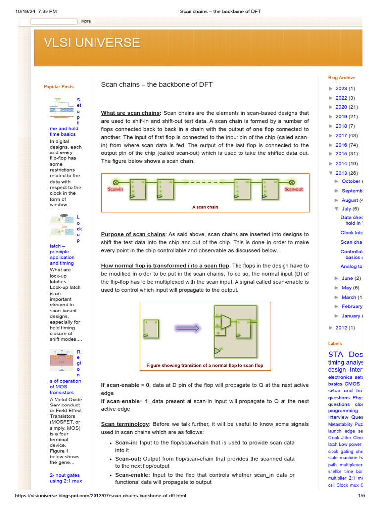 Scan Chains - The Backbone of DFT - 2 | PDF | Logic Gate | Mosfet