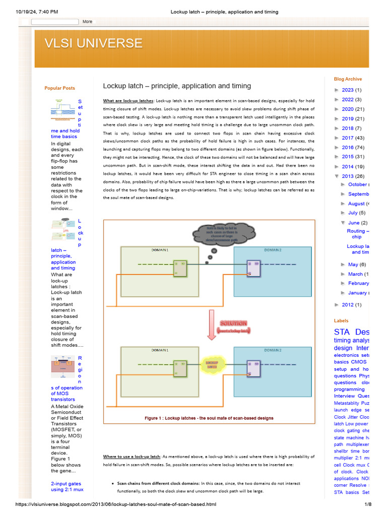 Lockup Latch - Principle, Application and Timing - 3 | PDF | Logic Gate ...