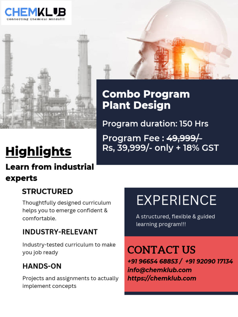 Chemklub India Combo Program | PDF | Distillation | Process Engineering