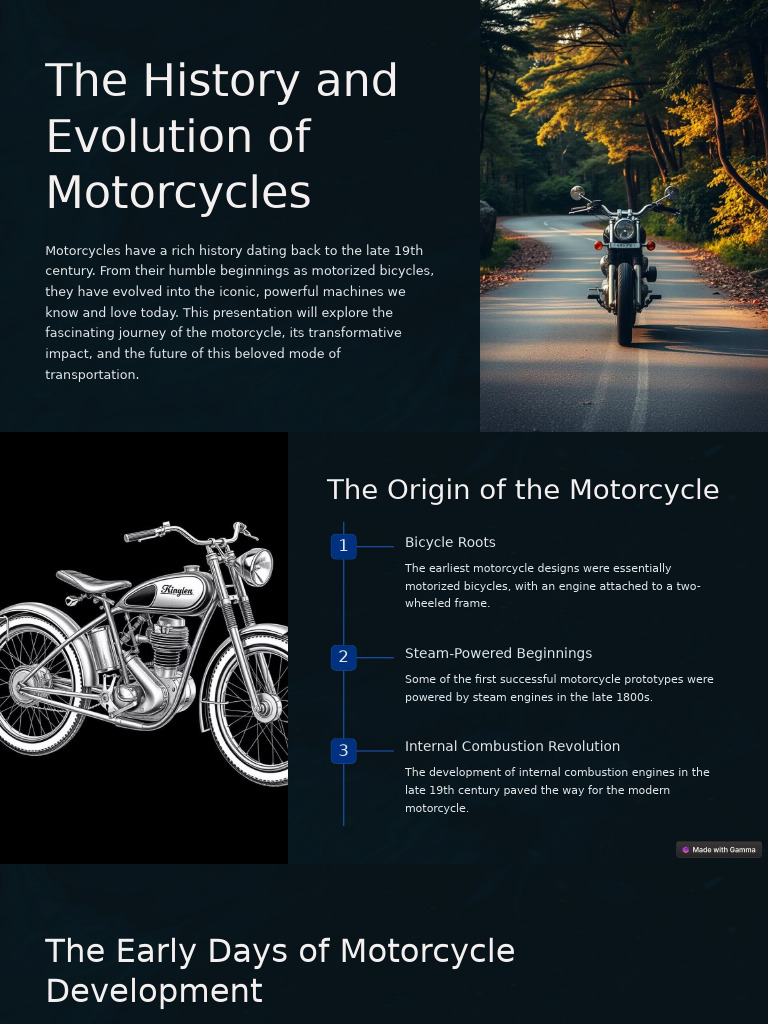 The History and Evolution of Motorcycles | PDF | Motorcycle | Engines