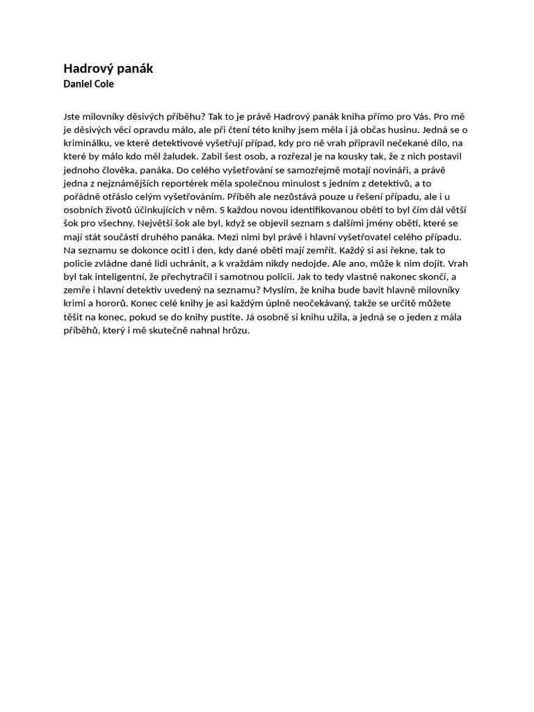1-Hadrový Panák - Daniel Cole | PDF