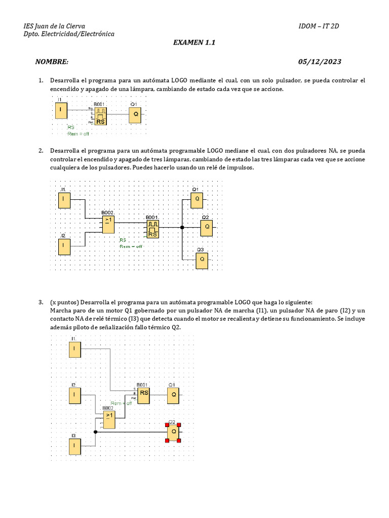Ex1.1 - IDOM Ejercicios Resuelto | PDF | Cambiar | Ingenieria Eléctrica