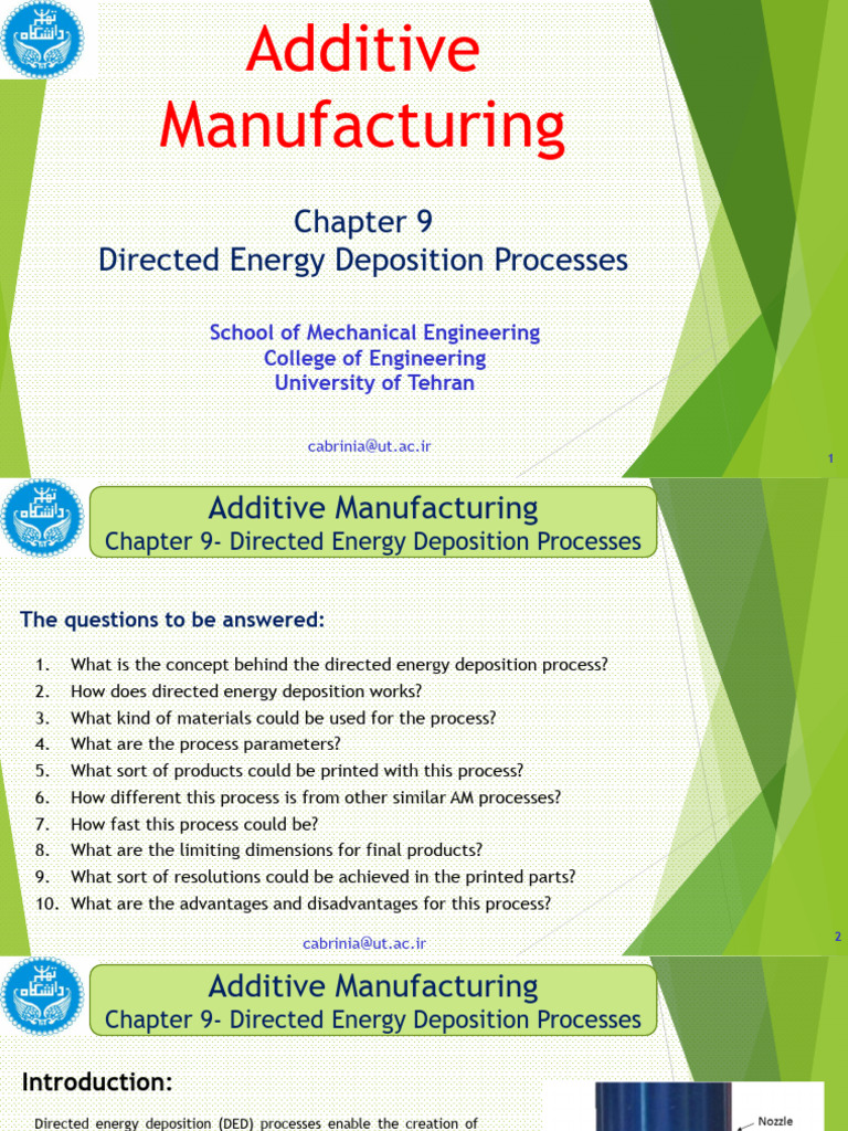 Additive Manufacturing-Chapter 9 - Directed Energy Deposition Processes ...