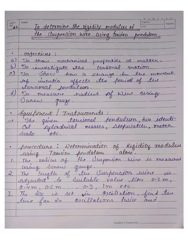 Physics Experiment 12 | PDF