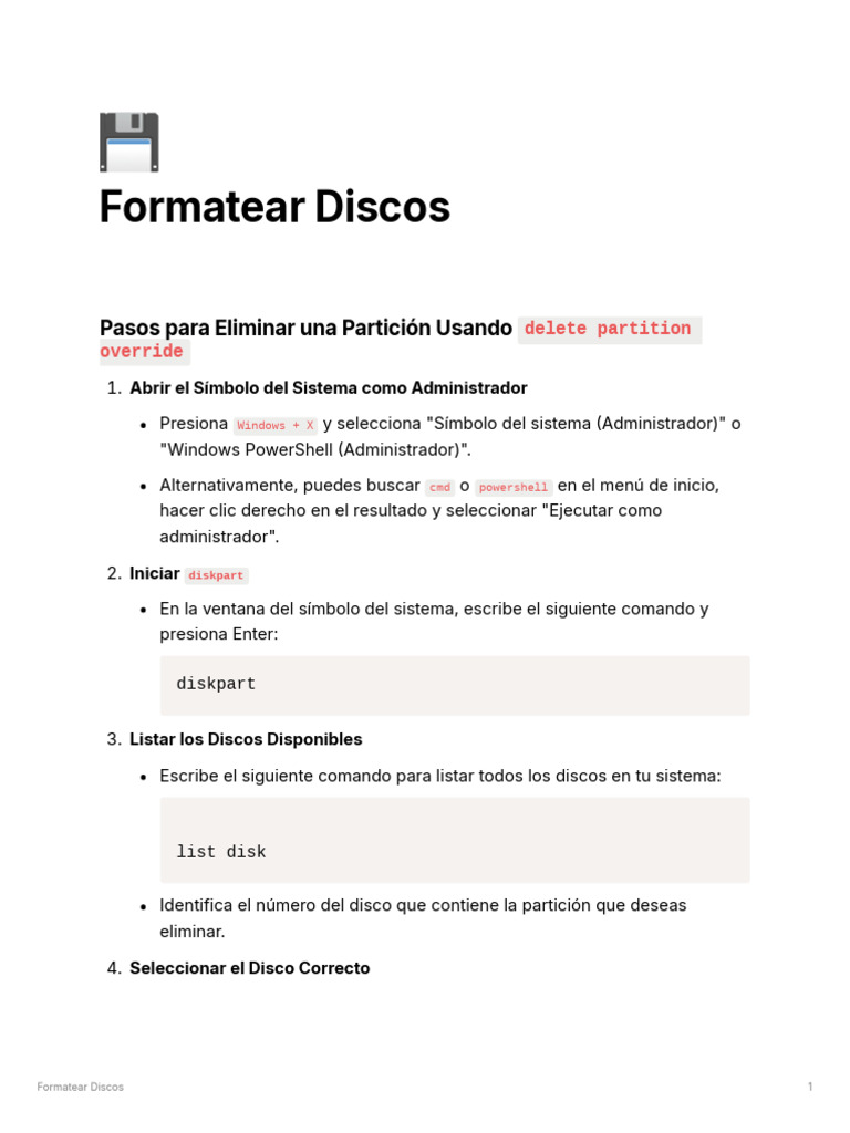 Formatear Discos | PDF