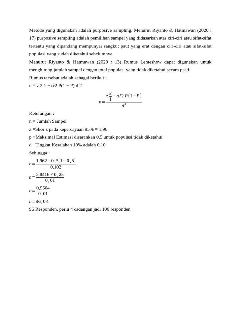 Teknik Lemeshow | PDF