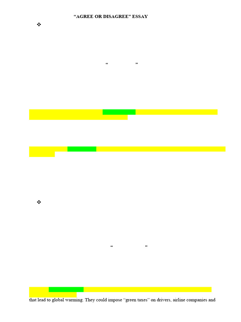 Essay Structures for Agree/Disagree Topics | PDF | Climate Change ...